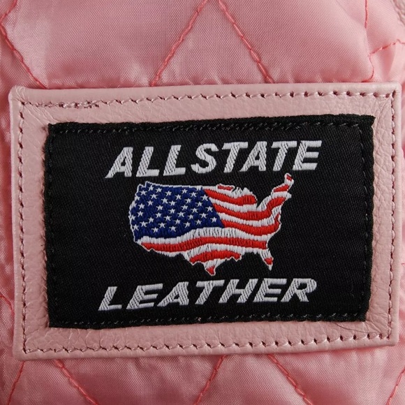 Allstate | Jackets & Coats | Allstate Pink Pebbled Leather Motorcycle ...